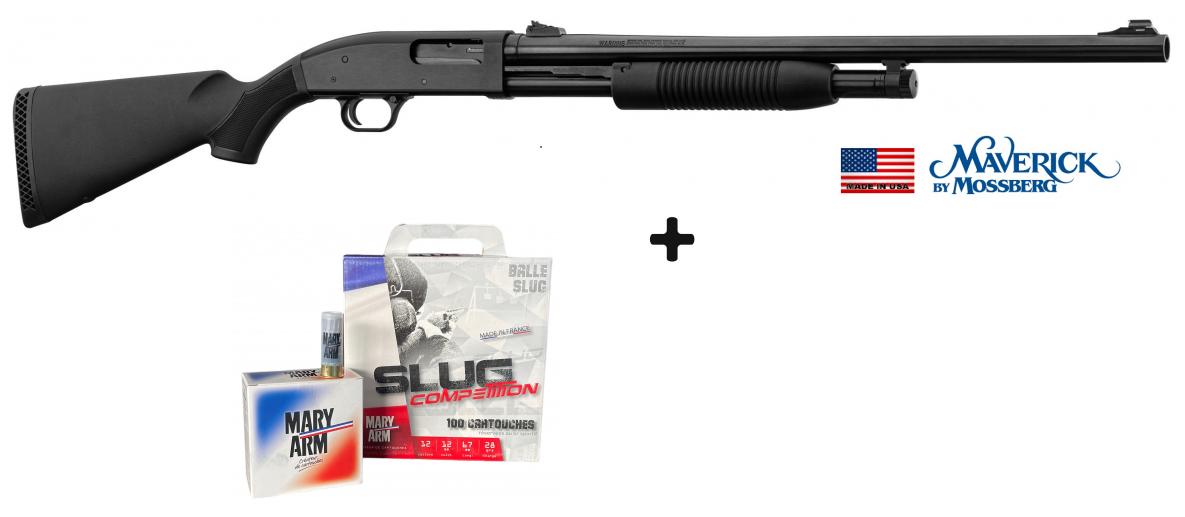 Fusil à pompe MOSSBERG Maverick 88 cal.12/76 'Pack Slug" - Carabines de ...