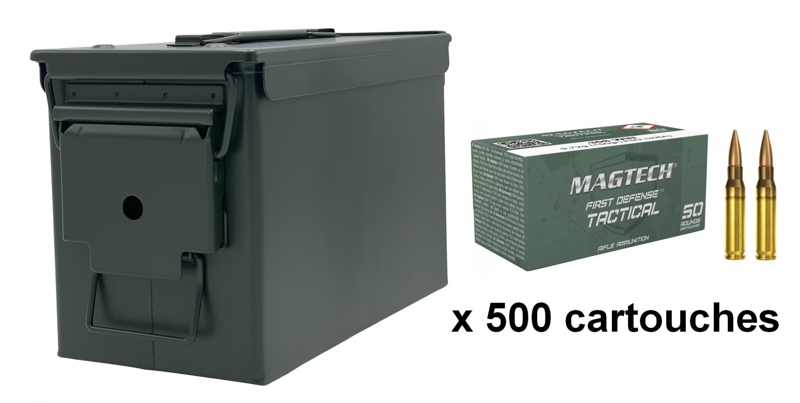 MAGTECH cal.308 Win FMJ /Caisse militaire 500 cartouches - Rayon Chasse ...