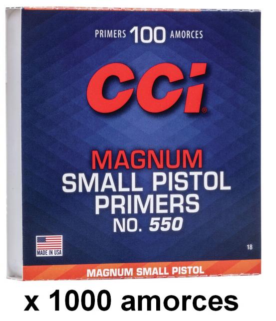 Amorces CCI Primers Magnum 550 SMALL Pistol Magnum/1000 - Rechargement ...