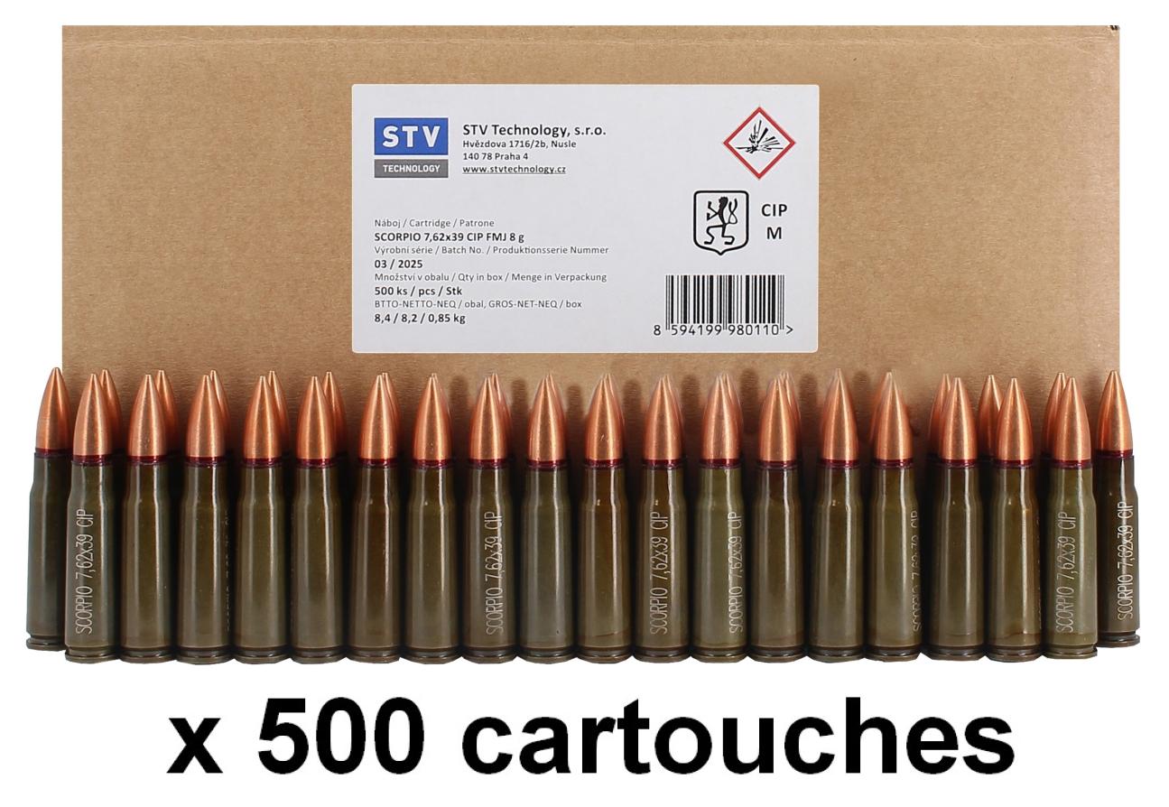 Munitions de surplus STV FMJ "douilles acier" cal.7,62x39 /500 - Armes ...