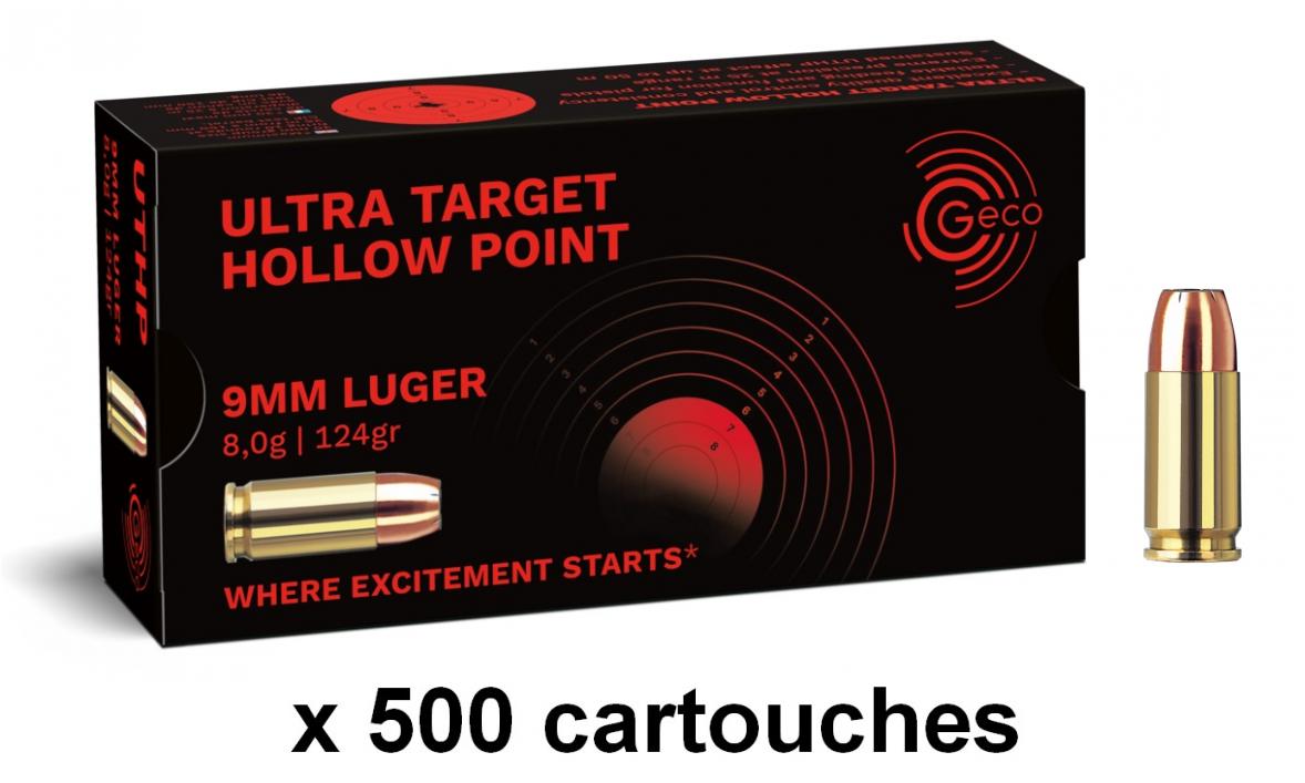 GECO cal.9mm PARA JHP Ultra Target Hollow Point /500 - Armes catégorie ...