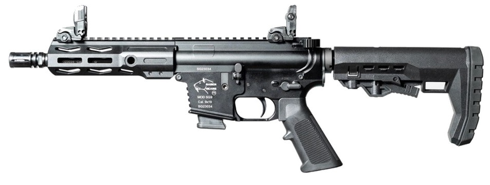 Carabine AR-9 SABER GEARS SG9 Black 8" cal.9x19 - Armes catégorie B sur armurerie-lavaux.com