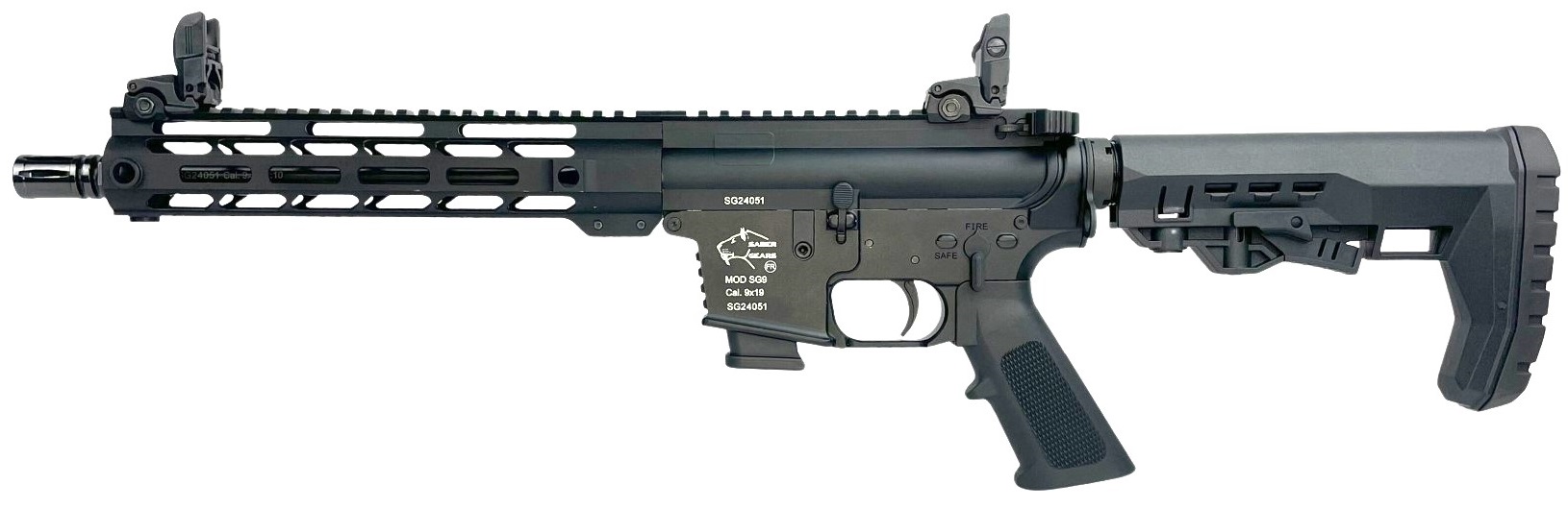 Carabine AR-9 SABER GEARS SG9 Black 11" cal.9x19 - Armes catégorie B ...