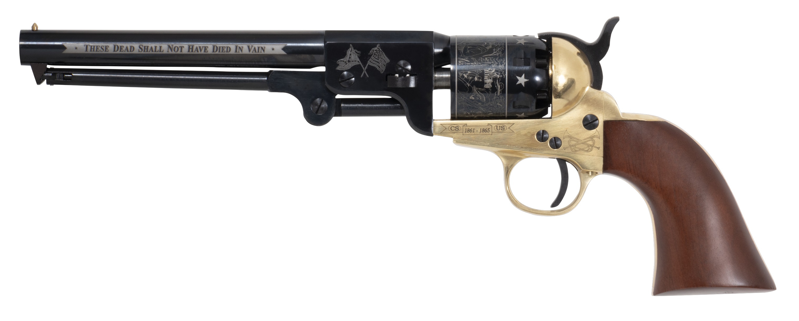 Kit Revolver à Poudre Noire Pietta 1851 Navy Confederate Laiton COMMEMO ...