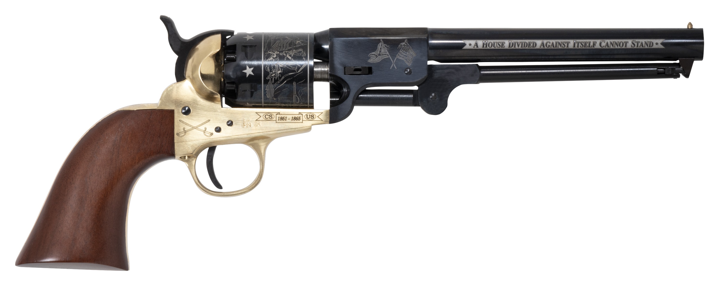 Kit Revolver à Poudre Noire Pietta 1851 Navy Confederate Laiton COMMEMO ...