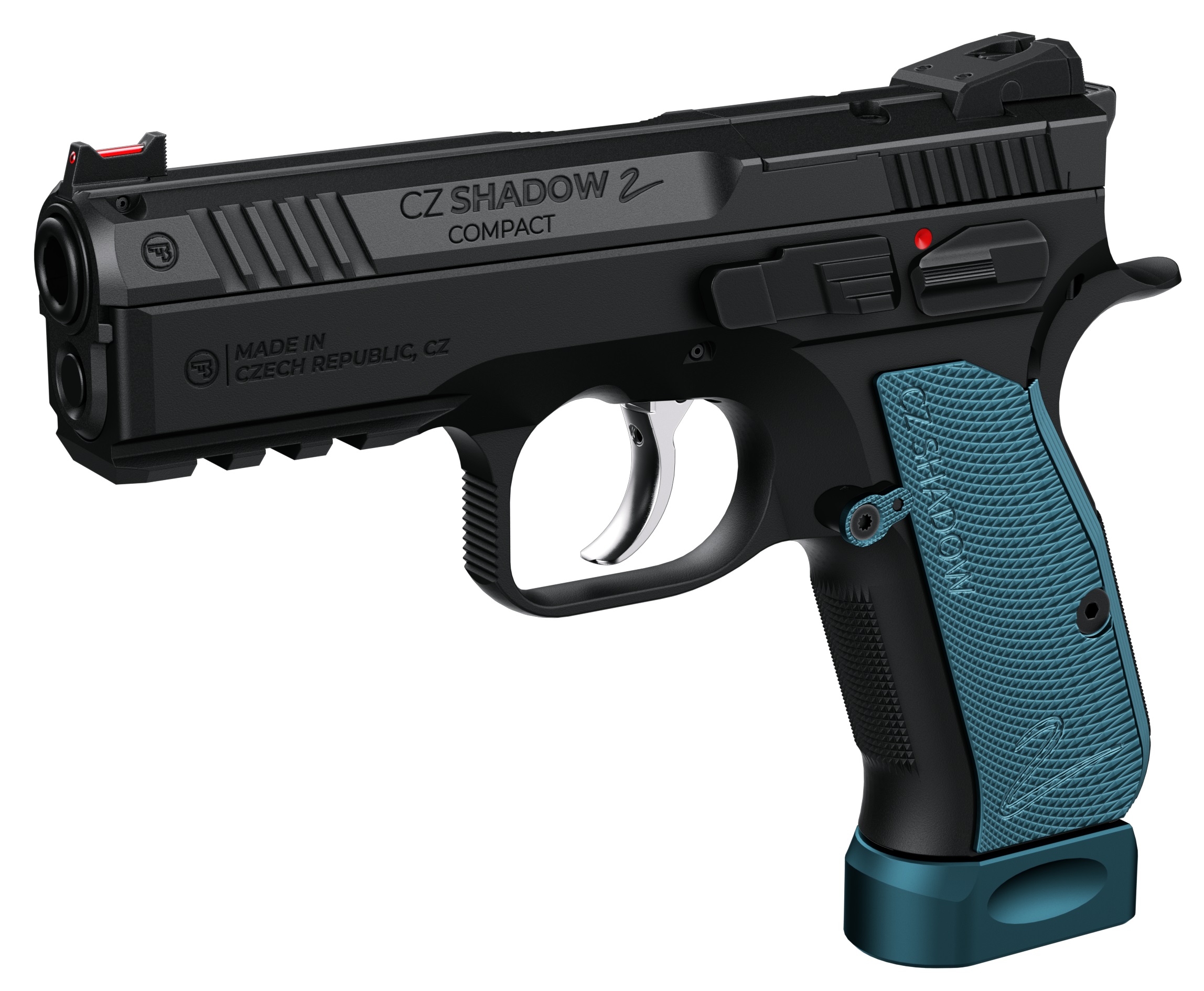 Pistolet CZ 75 Shadow 2 Compact OR "Optic Ready" Custom Bleu calibre 9x19 - Armes catégorie B ...