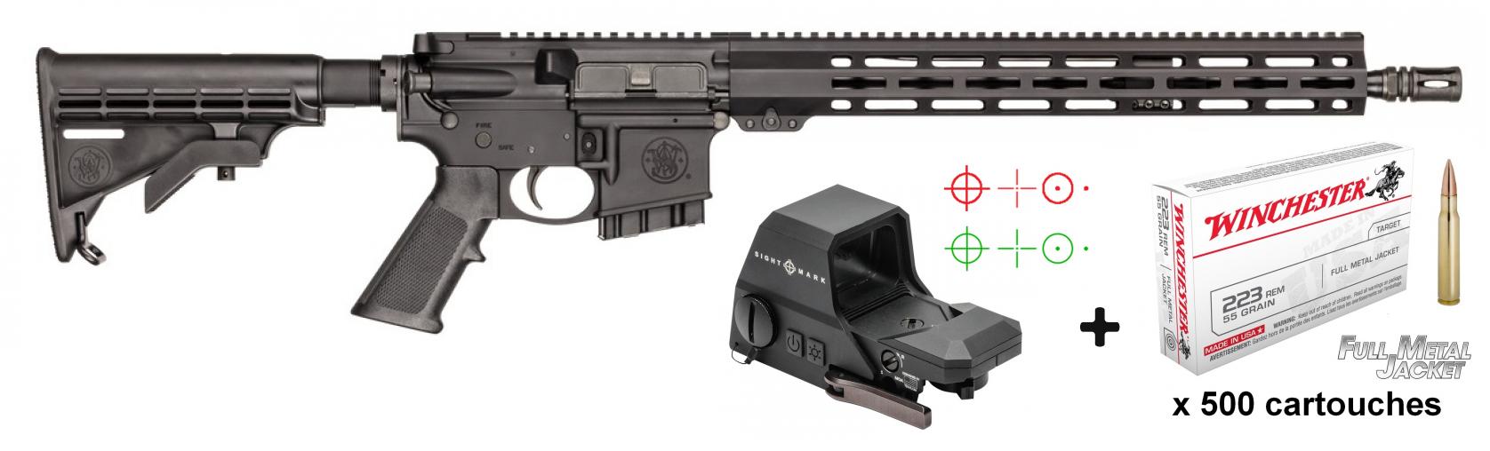 SMITH & WESSON MP15 Sport III 16" cal.223 Rem "Pack 500 Munitions - Reflex Ultra Shot" - Armes ...