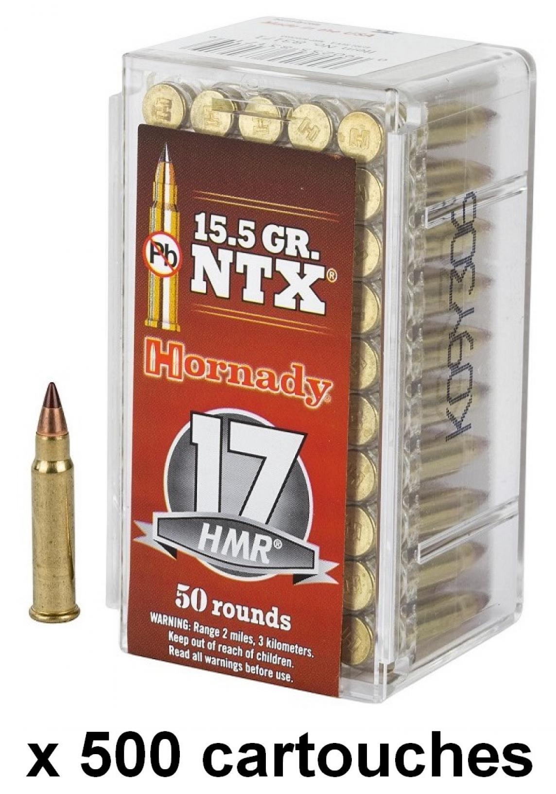 HORNADY cal.17 Hmr NTX /500 - Carabines de Tir sur armurerie-lavaux.com