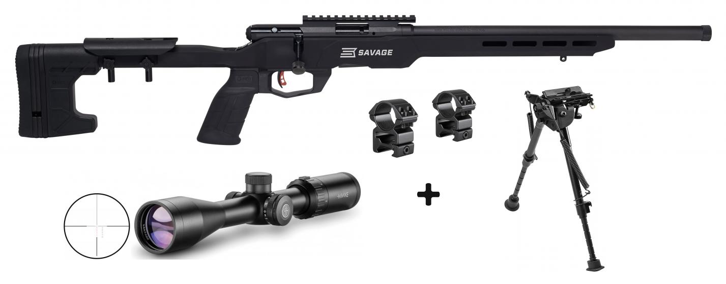 Carabine 22LR SAVAGE B22 PRECISION MDT "Pack HAWKE Vantage 3-9x40 Ret ...