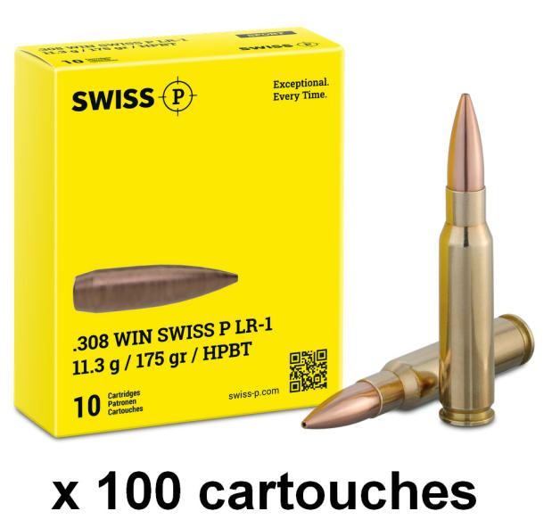 SWISS P cal.308 Win TARGET BTHP 175gr - 11.3 grammes /100 - Carabines ...