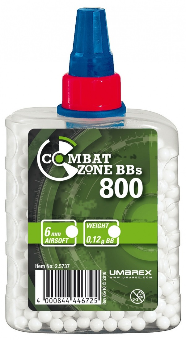 Biberon de 800 Billes Airsoft COMBAT ZONE Blanche 0,12G cal.6mm BB's - Armes de loisirs sur ...