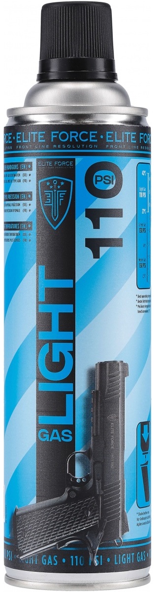 Bombe GAZ 450 ML ELITE FORCE Light 110 PSI pour répliques à gaz airsoft ...