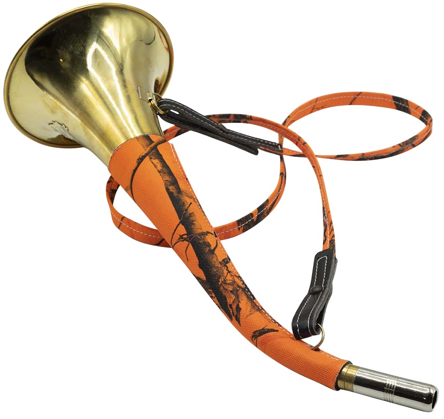 Corne de chasse Pavillon JANUEL en laiton gainée camo orange 40cm ...
