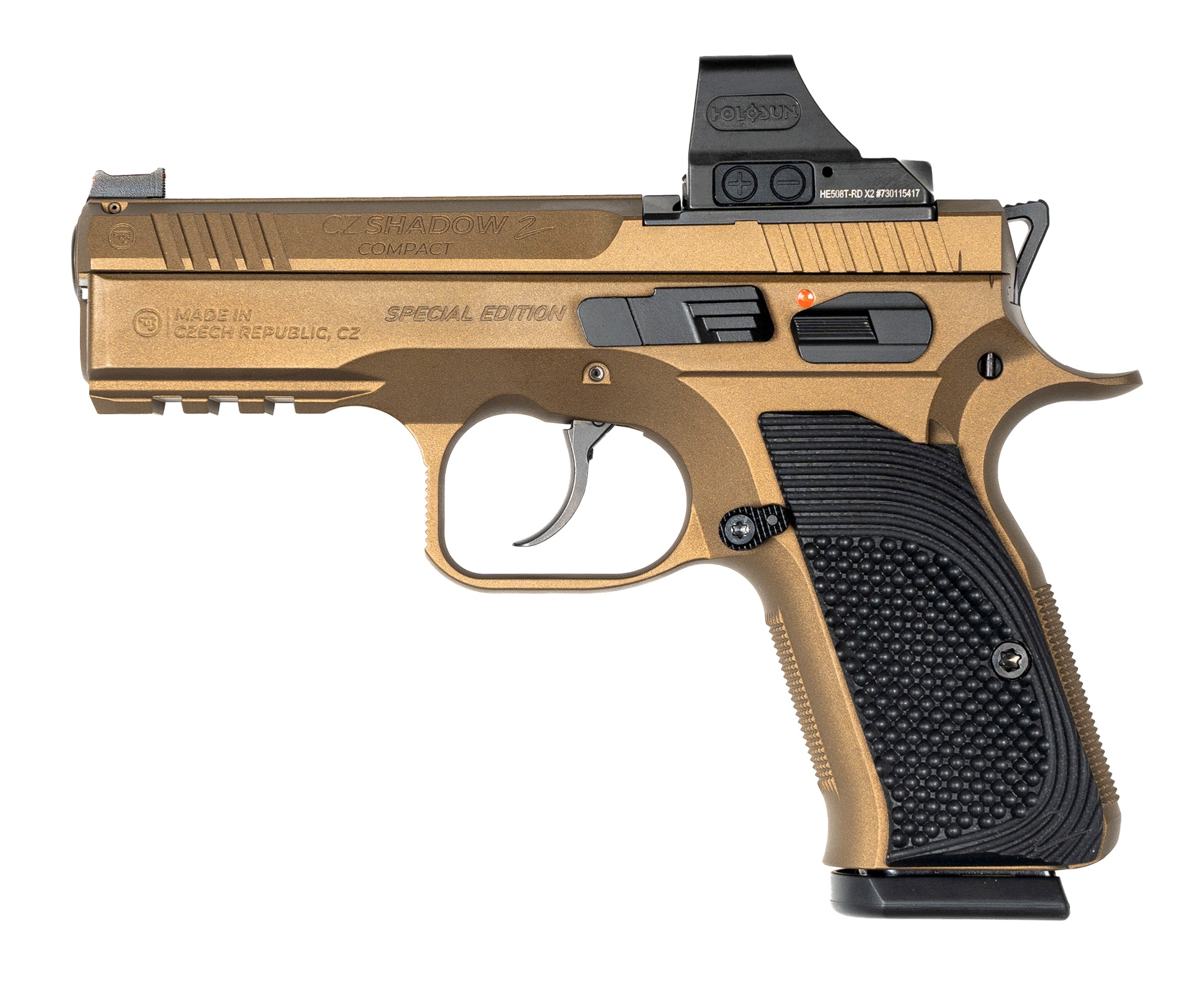Pistolet CZ 75 Shadow 2 Compact OR "Spécial Edition HOLOSUN" Cerakote ...