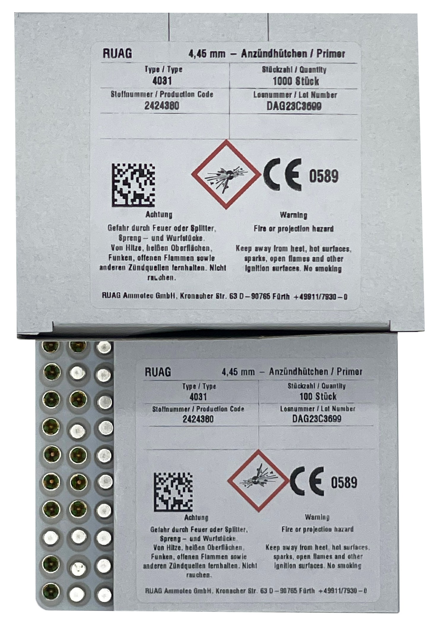 Amorces RWS 4031 Small Pistol Sinoxid /1000 - Rechargement sur ...