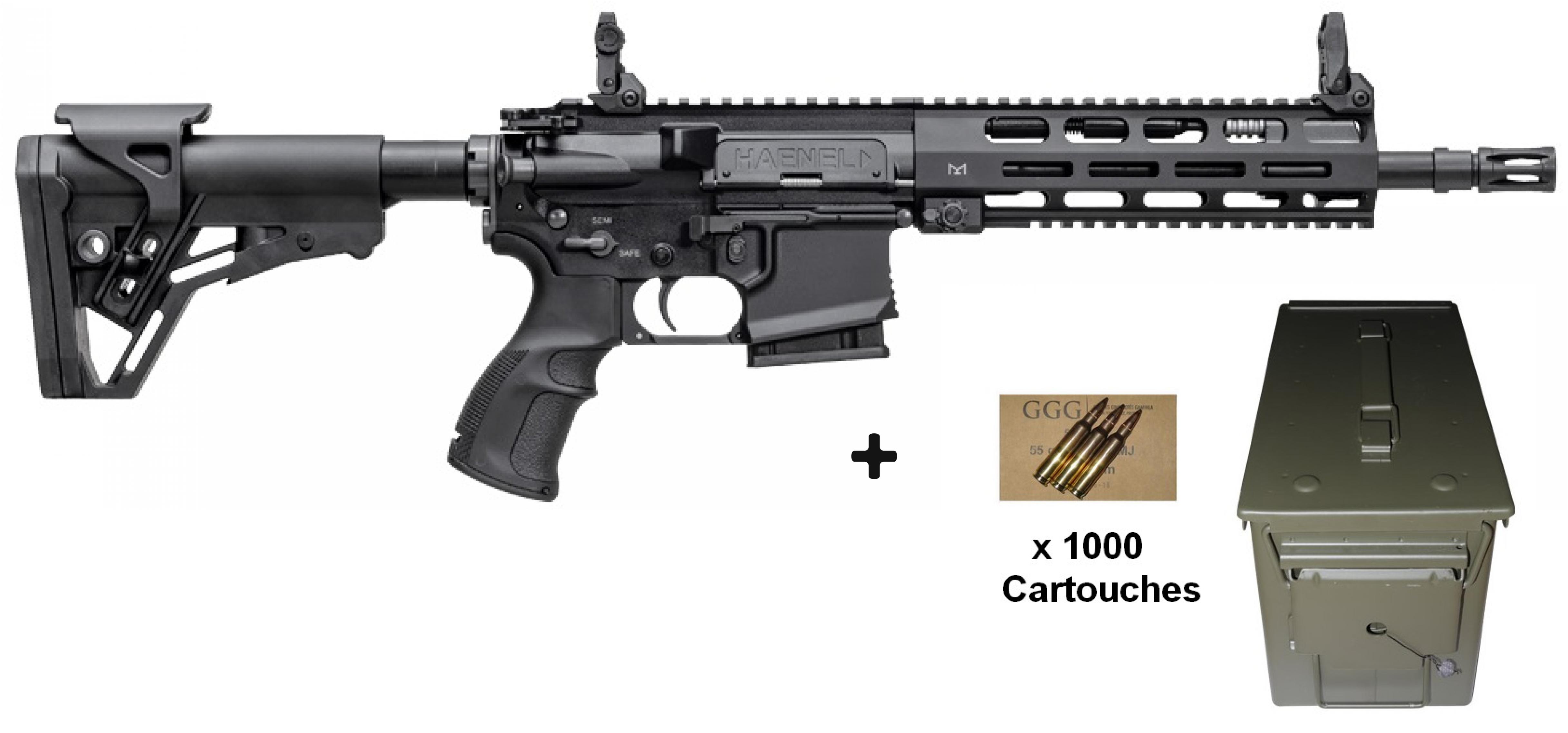 HAENEL CR 223 A2 10.5" Black "Pack 1000 cartouches GGG 5.56 Nato" cal ...