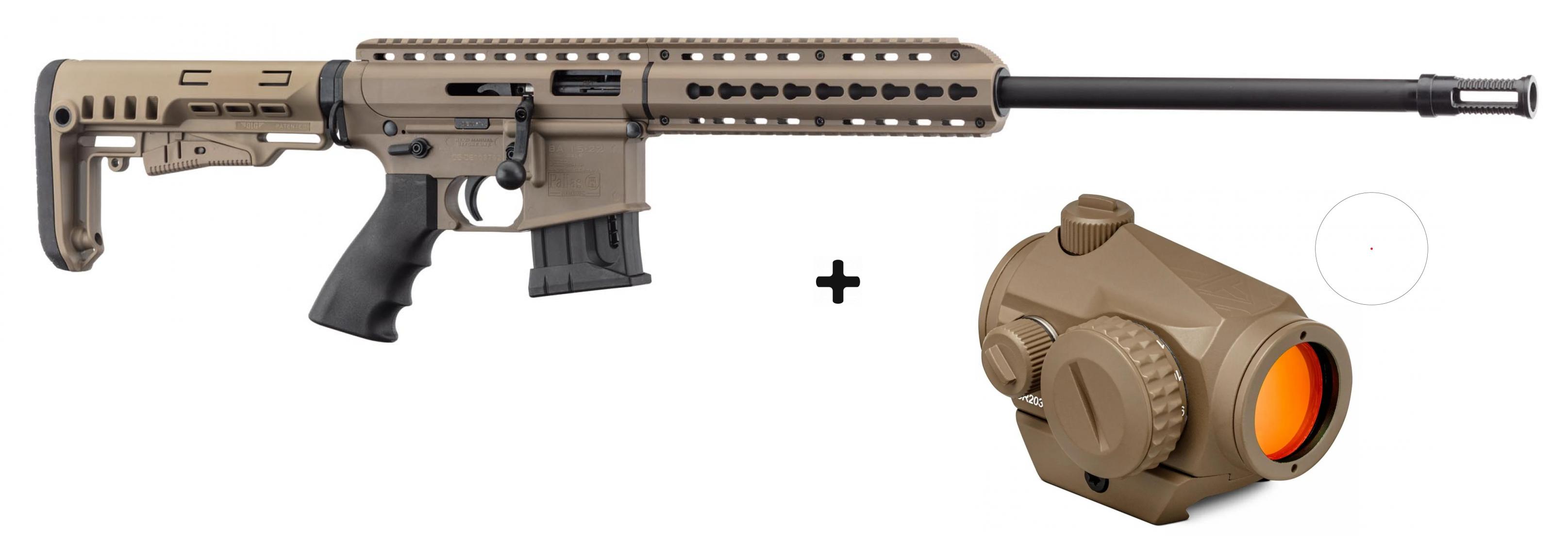Carabine PALLAS BA-15 Tactical TAN cal.22lr "Pack Vortex Crossfire TAN ...