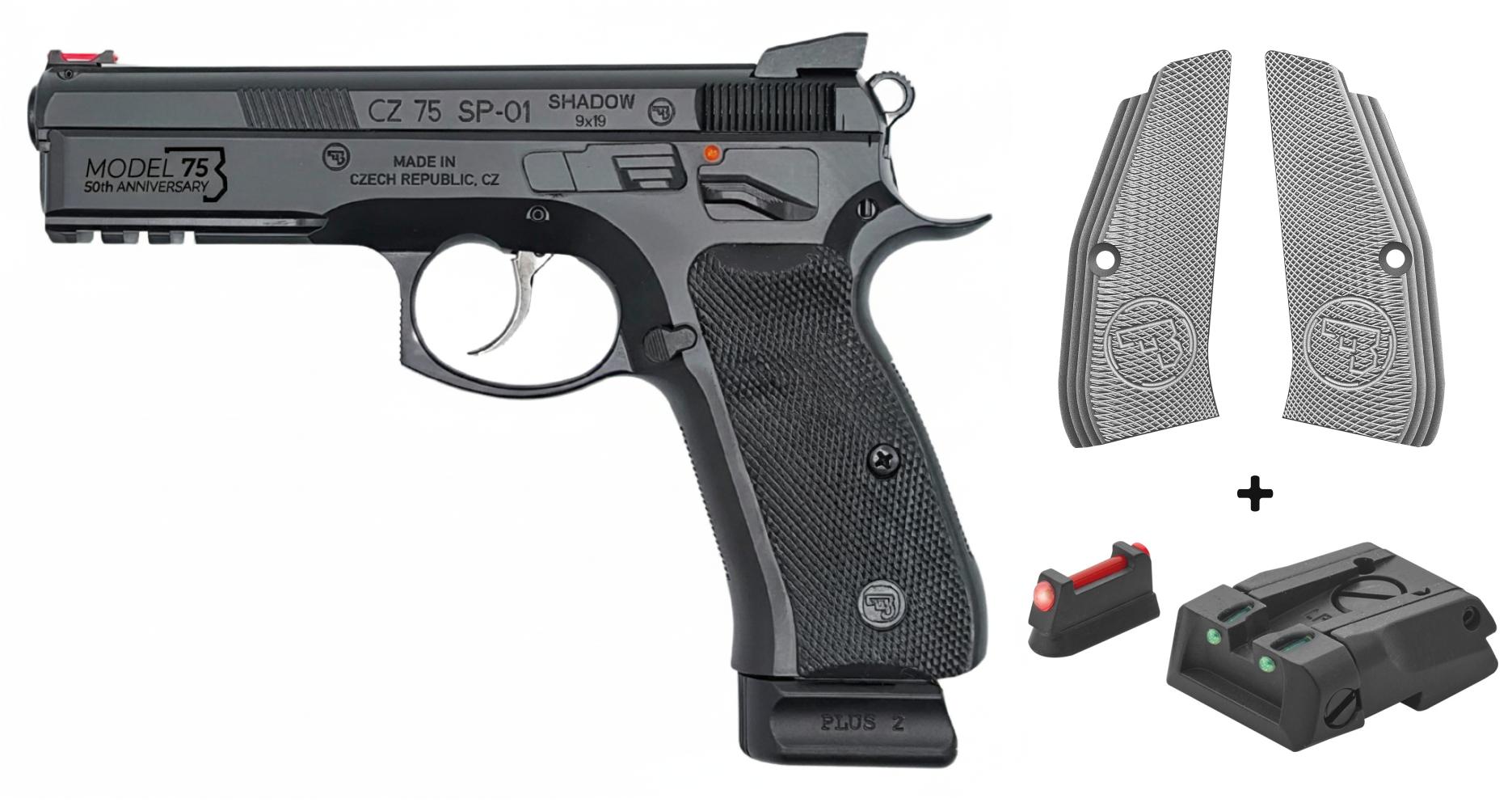 Pistolet CZ 75 SP01 Shadow Gris LPA "Model 75 - 50th Anniversary" calibre 9x19 - Armes catégorie ...