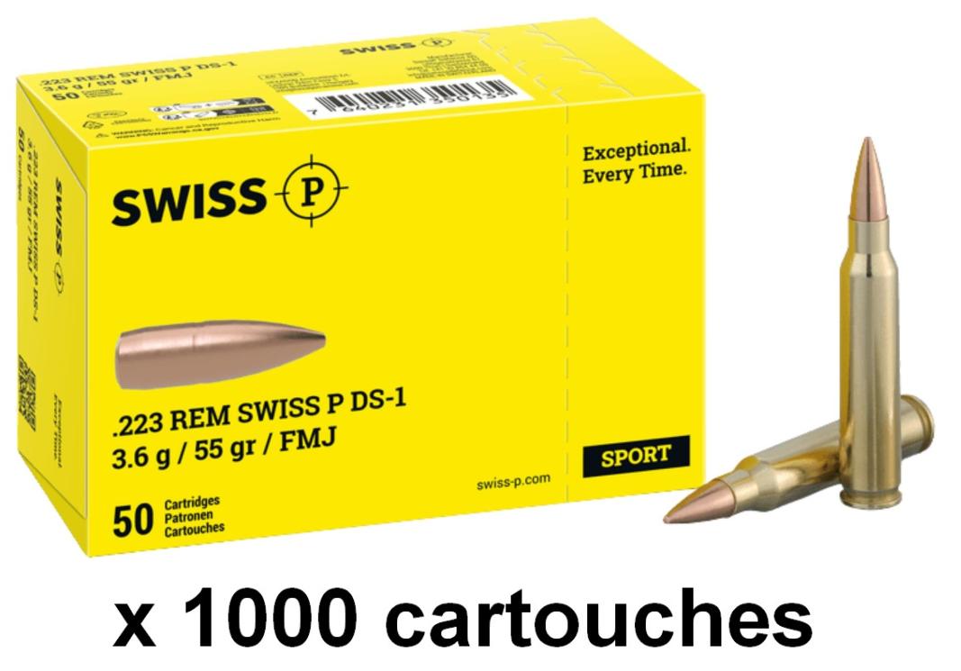 SWISS P cal.223 Rem SX DS-1 FMJ 55gr /1000 - Munitions sur armurerie ...