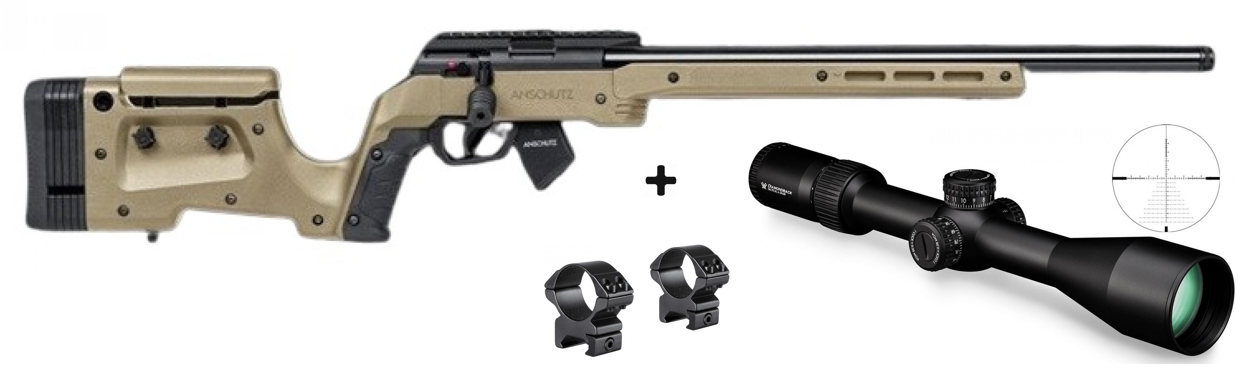 Carabine 22LR ANSCHUTZ 1761 APR PRS 21,4" FDE "Pack Vortex Diamondback ...