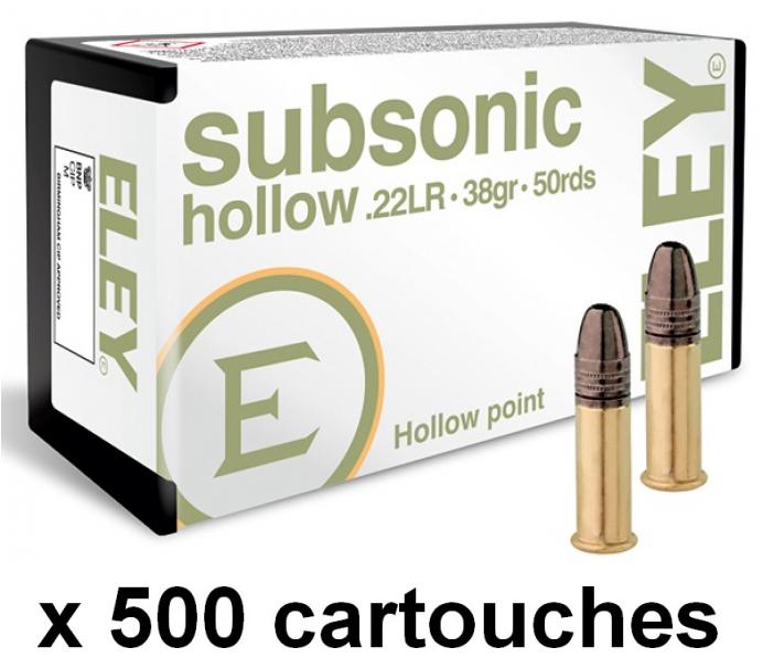 ELEY 22Lr Subsonic Hollow /500 - Munitions sur armurerie-lavaux.com