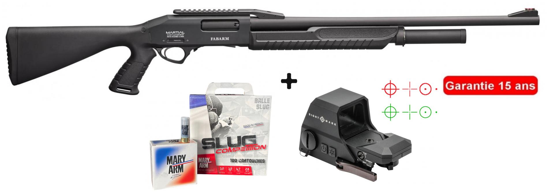 Fusil à pompe FABARM MARTIAL Cantilever Black cal.12/76 "Pack Sport ...