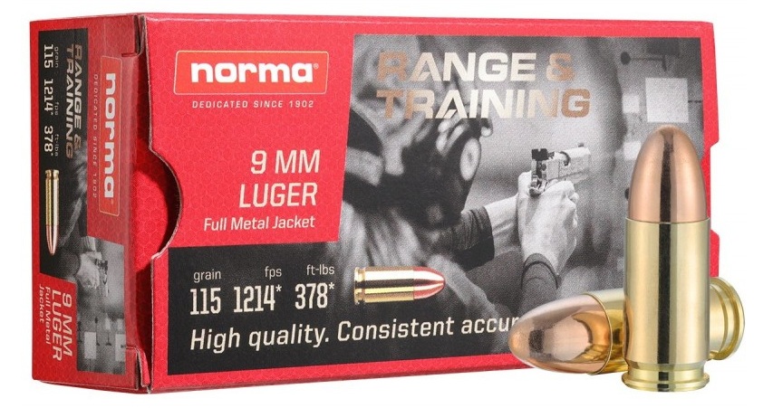 NORMA cal.9mm PARA FMJ (115 gr) /Caisse NOIR 1000 cartouches - Armes catégorie B sur armurerie ...