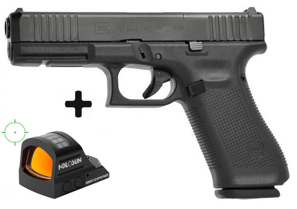 Pistolet GLOCK 17 Gen5 MOS FS "Pack HOLOSUN 507C X2" cal.9x19 - Armes catégorie B sur armurerie ...