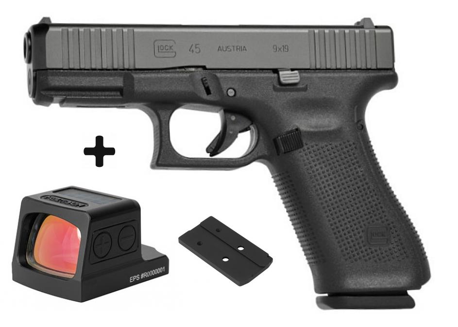 Pistolet GLOCK 45 MOS Gen5 FS "Pack HOLOSUN Micro EPS" cal.9x19 - Armes catégorie B sur ...