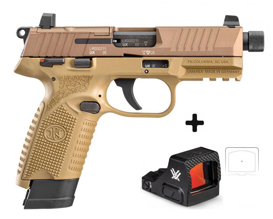 Pistolet FN HERSTAL 502 Tactical FDE "Pack VORTEX Defender-CCW Red Dot ...
