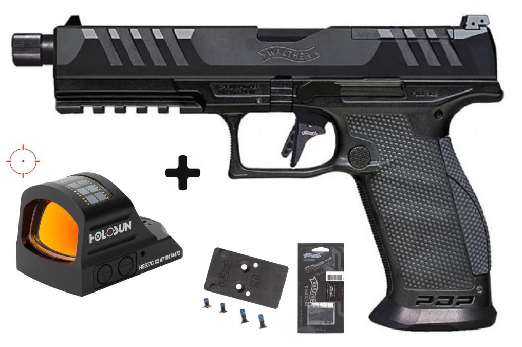 Pistolet WALTHER PDP PRO SD Full Size Optics Ready 5.1" "Pack HOLOSUN ...