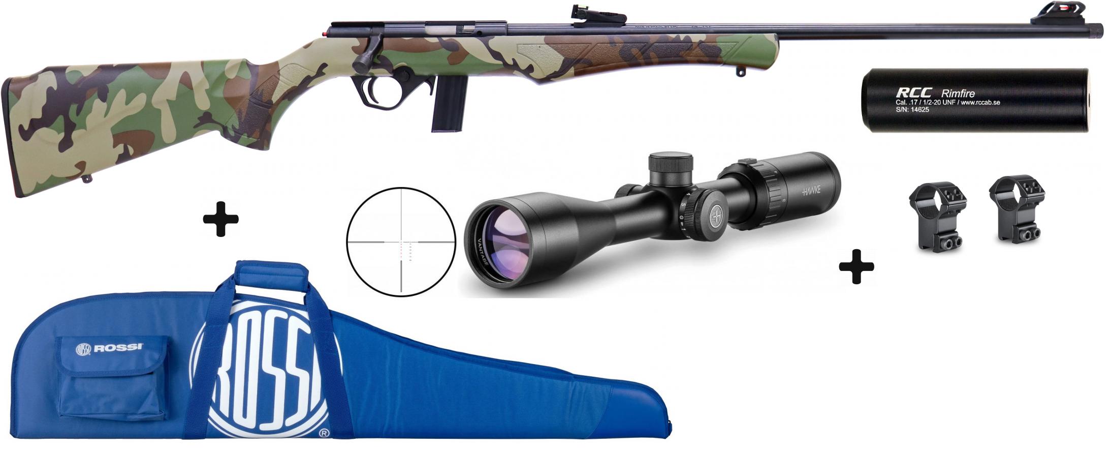 Carabine 22LR ROSSI Synthetique CAMO mod.8122 - "Pack Silence" Hawke ...
