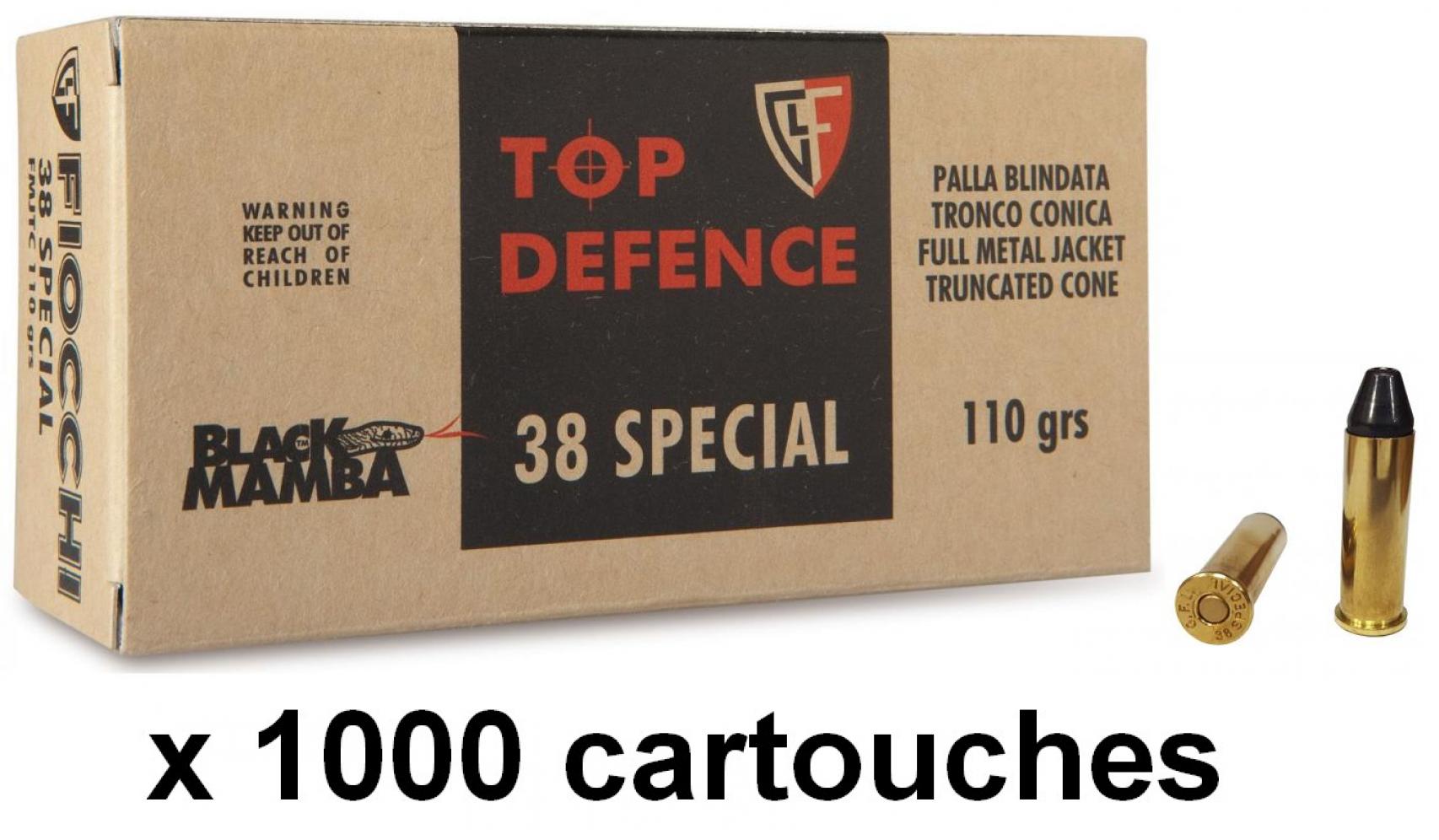 FIOCCHI cal.38 Spécial Black Mamba FMJTC/1000 - Munitions sur armurerie ...