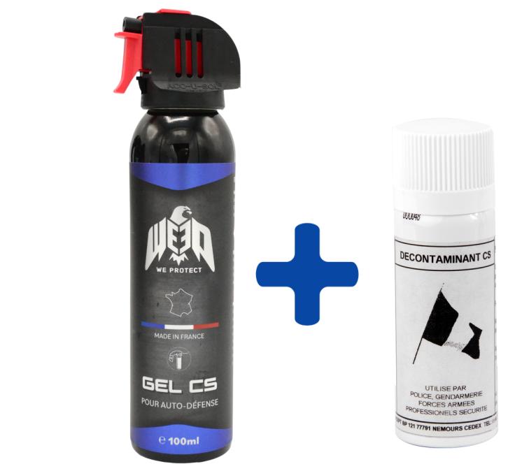 "Pack Maison" Bombe gel We Protect 100 ml poignée + Décontaminant ...