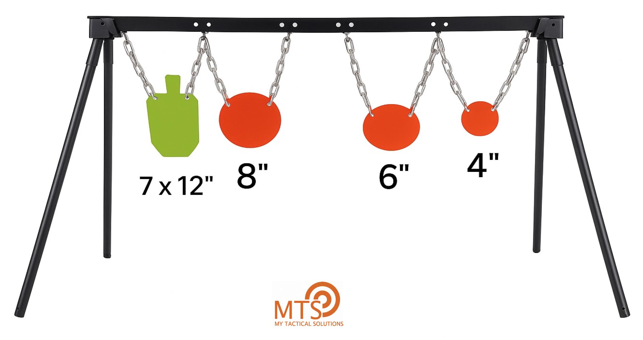 Cible de tir MTS 4 Gongs HARDOX 500 (AR500) sur support - 10mm - Armes ...