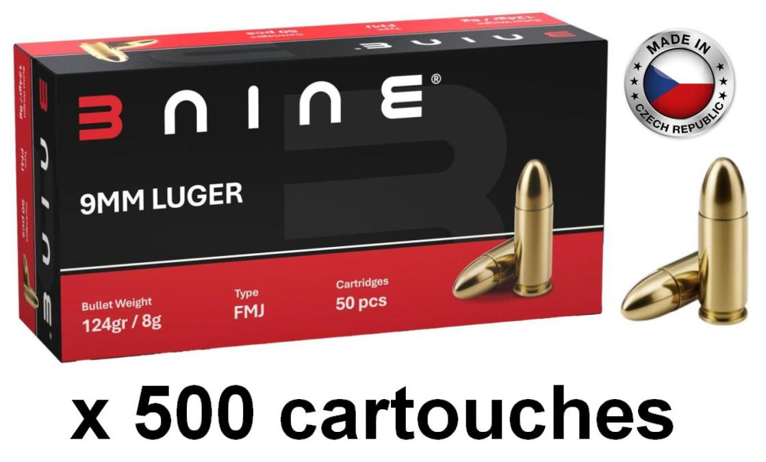 B NINE cal.9mm PARA FMJ /500 - Armes catégorie B sur armurerie-lavaux.com