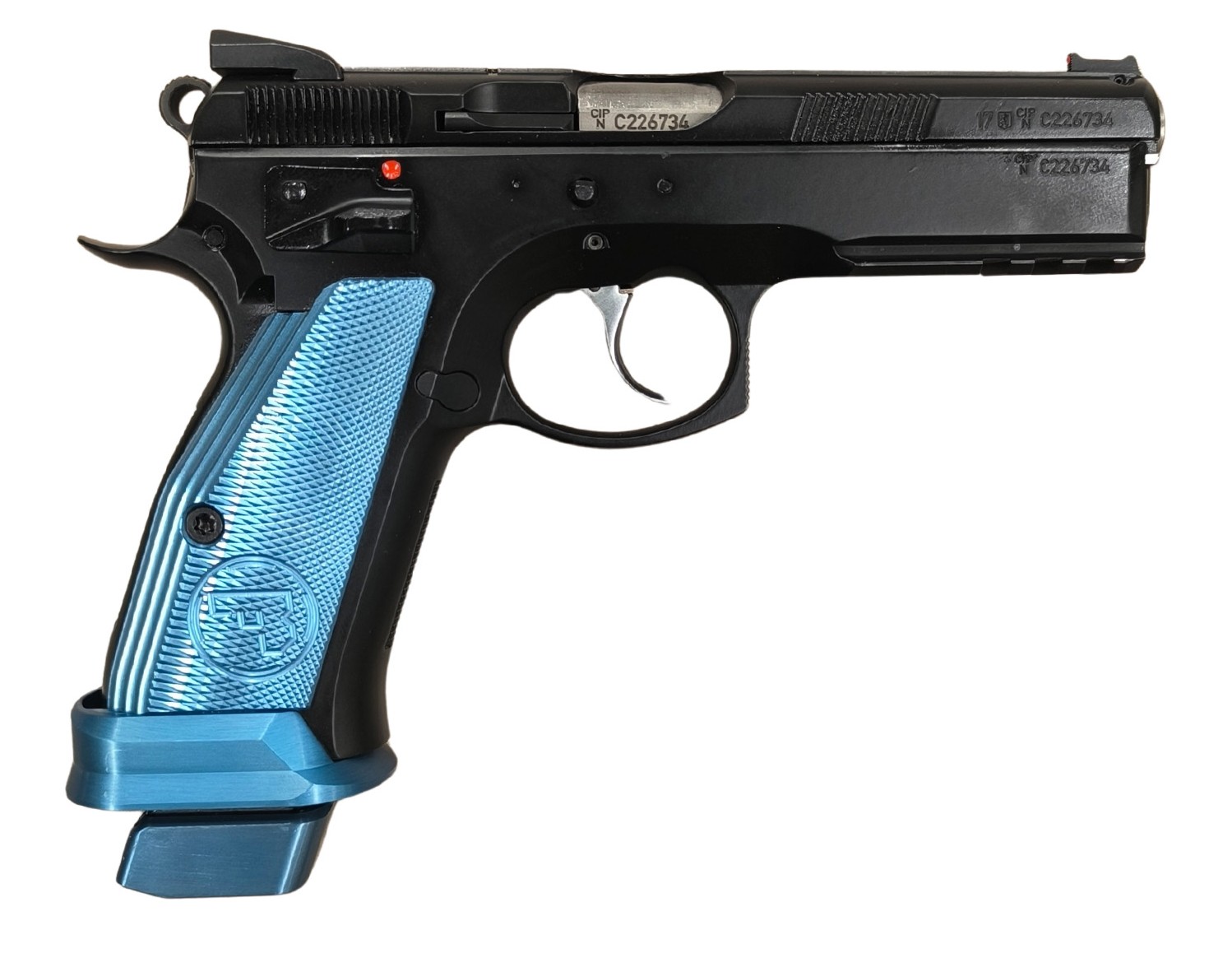 Pistolet CZ 75 SP01 Shadow French Mamba Bleu calibre 9x19 "Occasion ...