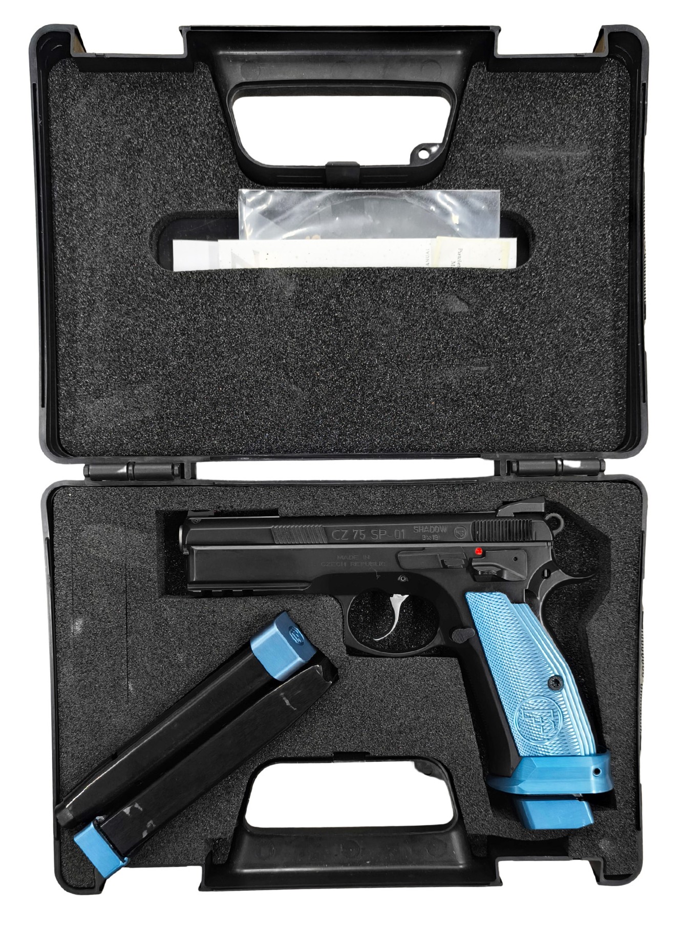 Pistolet CZ 75 SP01 Shadow French Mamba Bleu calibre 9x19 "Occasion ...