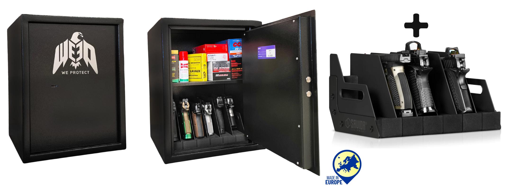 Coffre WE PROTECT Shooter Classic avec Rack 6 armes de poing et ...