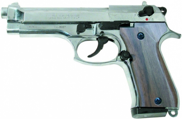 Pistolet d'alarme KIMAR 92 Auto Nickelé Bois cal.9mm PA - Matériel de ...