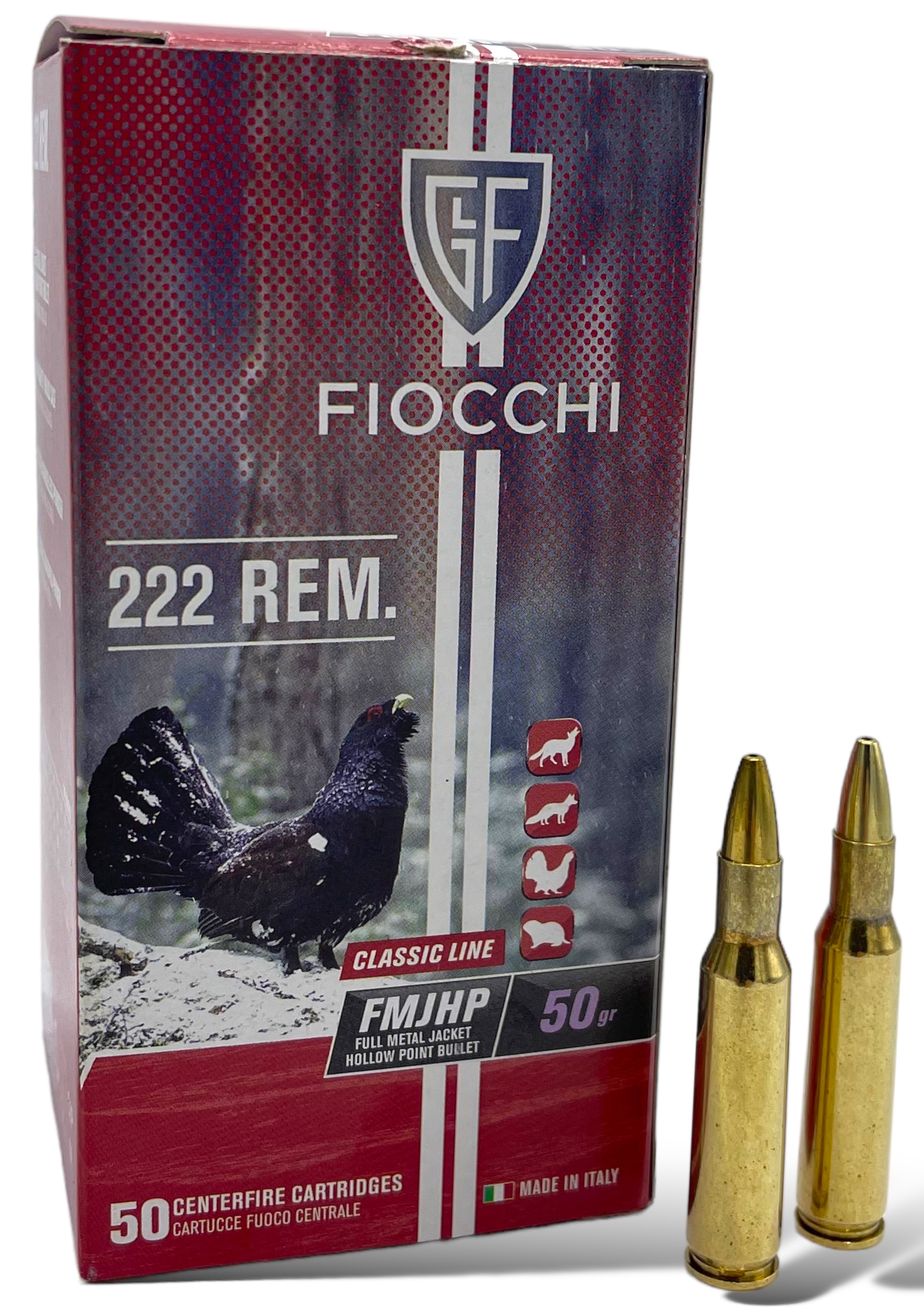 FIOCCHI cal.222 Rem FMJ HP 50gr (spécial tir) /50 - Rayon Chasse sur ...