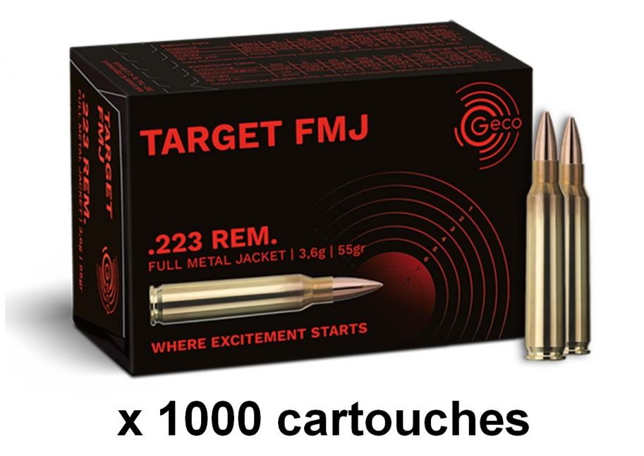 GECO cal.223 Rem Target FMJ 55gr /1000 - Munitions sur armurerie-lavaux.com
